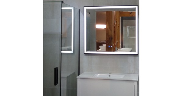 LED Mirror 900*800, Black Frame